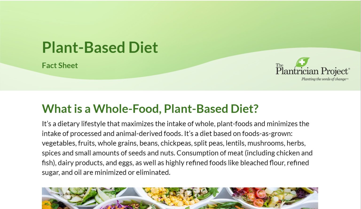 Plant-Based Diet Fact Sheet - Plantrician Providers Directory