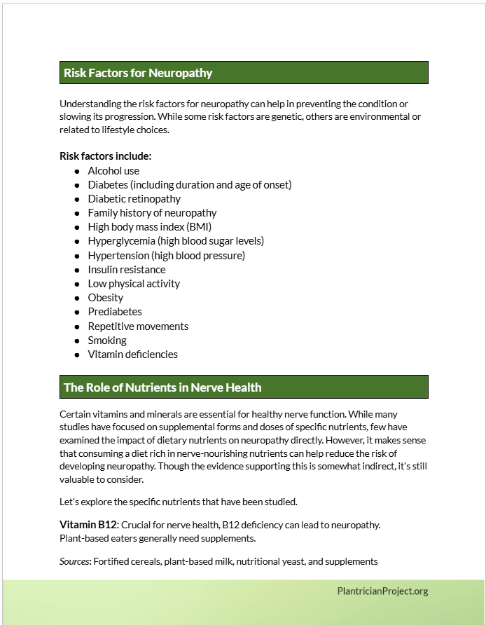 The Role of Diet in Managing Neuropathy - Plantrician Providers Directory