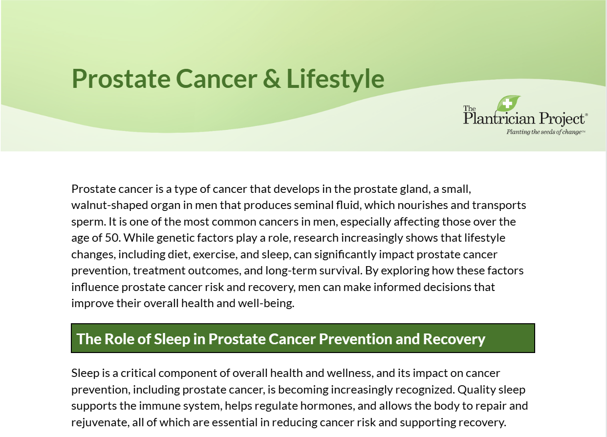 Prostate Cancer & Lifestyle - Plantrician Providers Directory