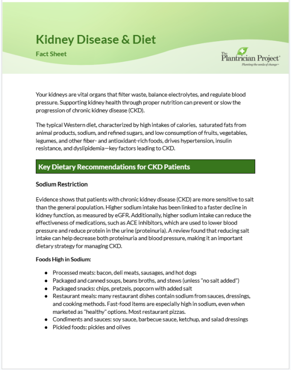 Kidney Disease & Diet - Plantrician Providers Directory